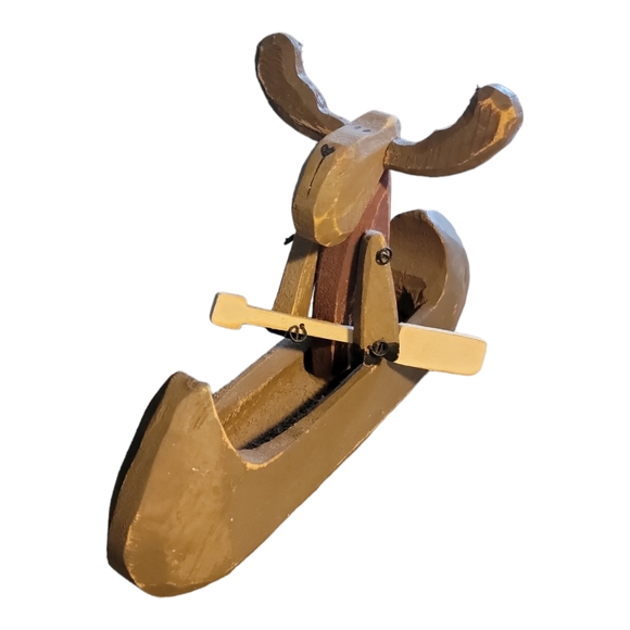 Accents | Wooden Moose Rowing Canoe | Poshmark